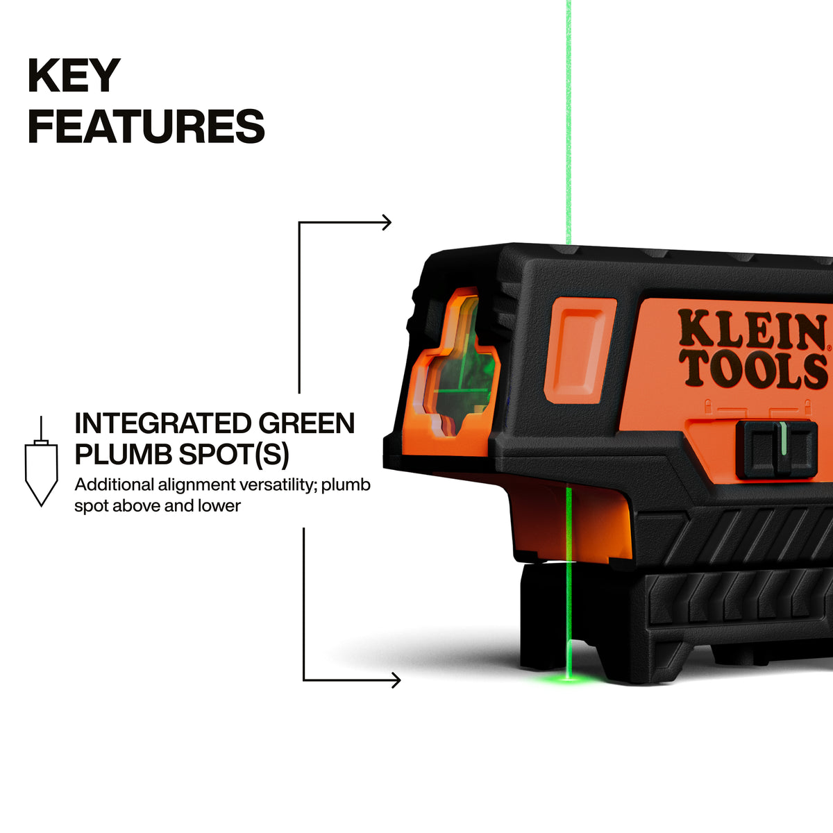 Klein Tools 93MCLPG Compact Green Cross-Line Laser Level with Plumb Sp ...