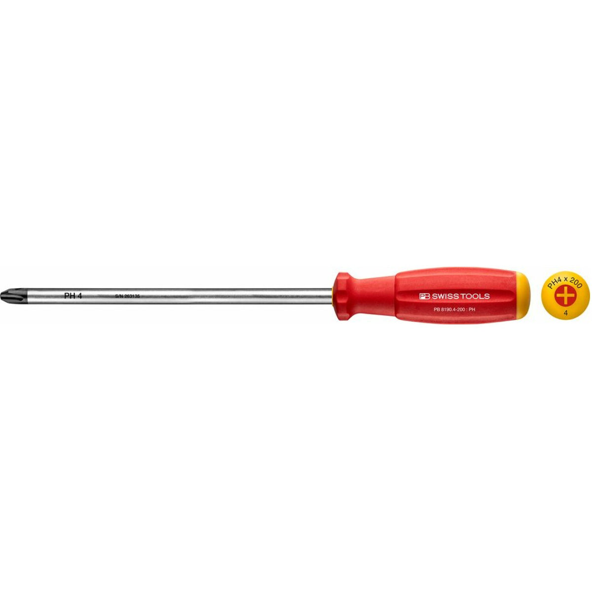 PB Swiss Tools PB 8190.4-200 * SwissGrip Screwdrivers PH4, 200 mm ...
