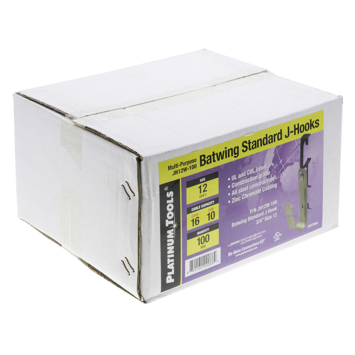 Platinum Tools JH12W-100 J-Hook, Standard Multi-Purpose, 3/4″ (12) — 1 ...