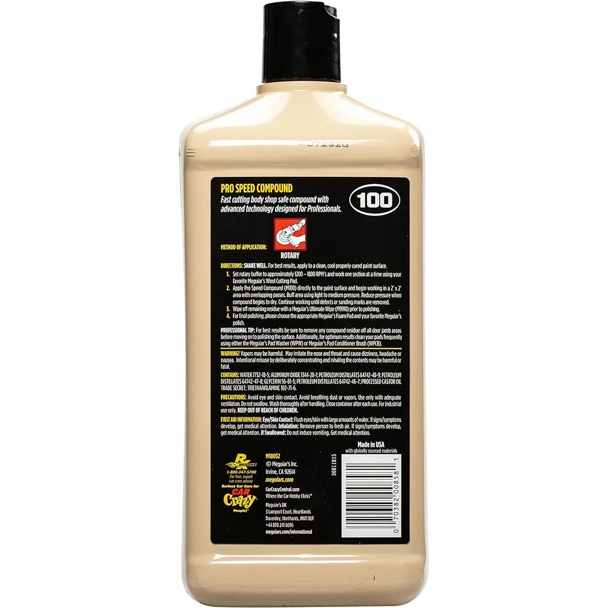 Meguiar's M10032 Mirror Glaze Pro Speed Compound, 32 .oz, Liquid – Haus ...
