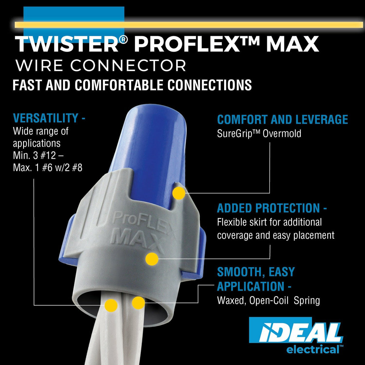 Ideal 30-348 Twister ProFLEX Max Wire Connector, 25 Box – Haus of Tools