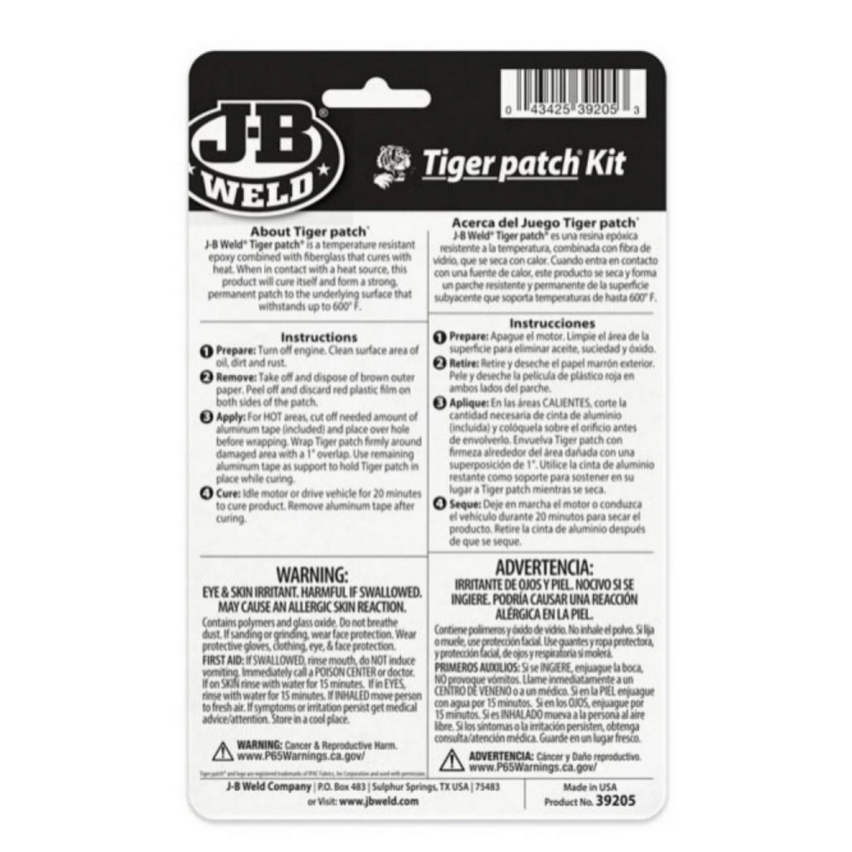 J-B Weld 39205 Tiger Patch Kit – Haus of Tools