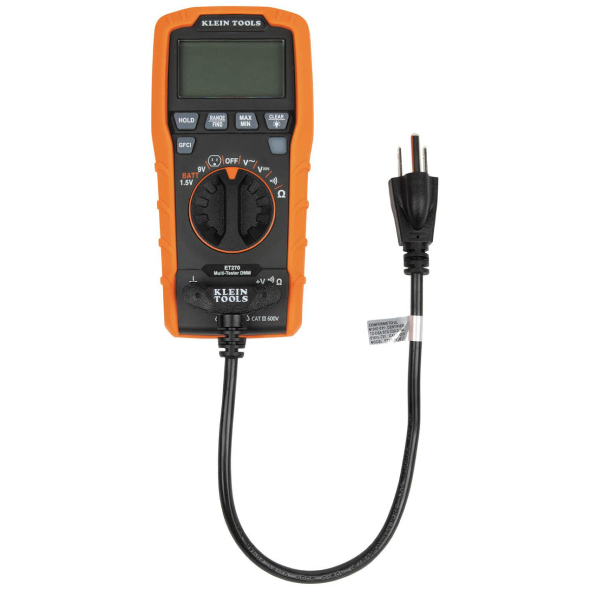 Klein Tools ET270 Digital Multi-Tester DMM with Receptacle Tester ...