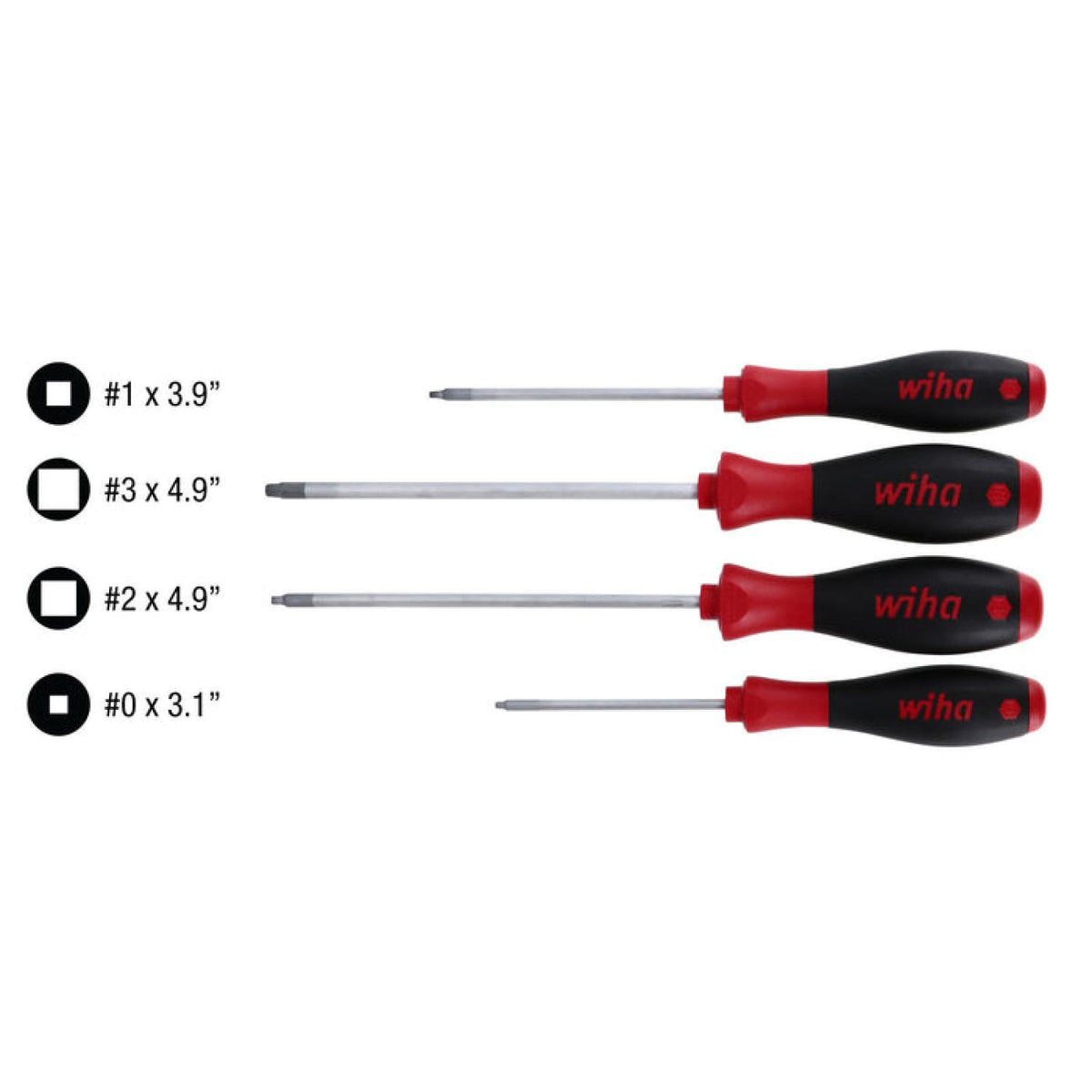 Wiha Tools 35894 4 Piece SoftFinish Square Screwdriver Set – Haus of Tools