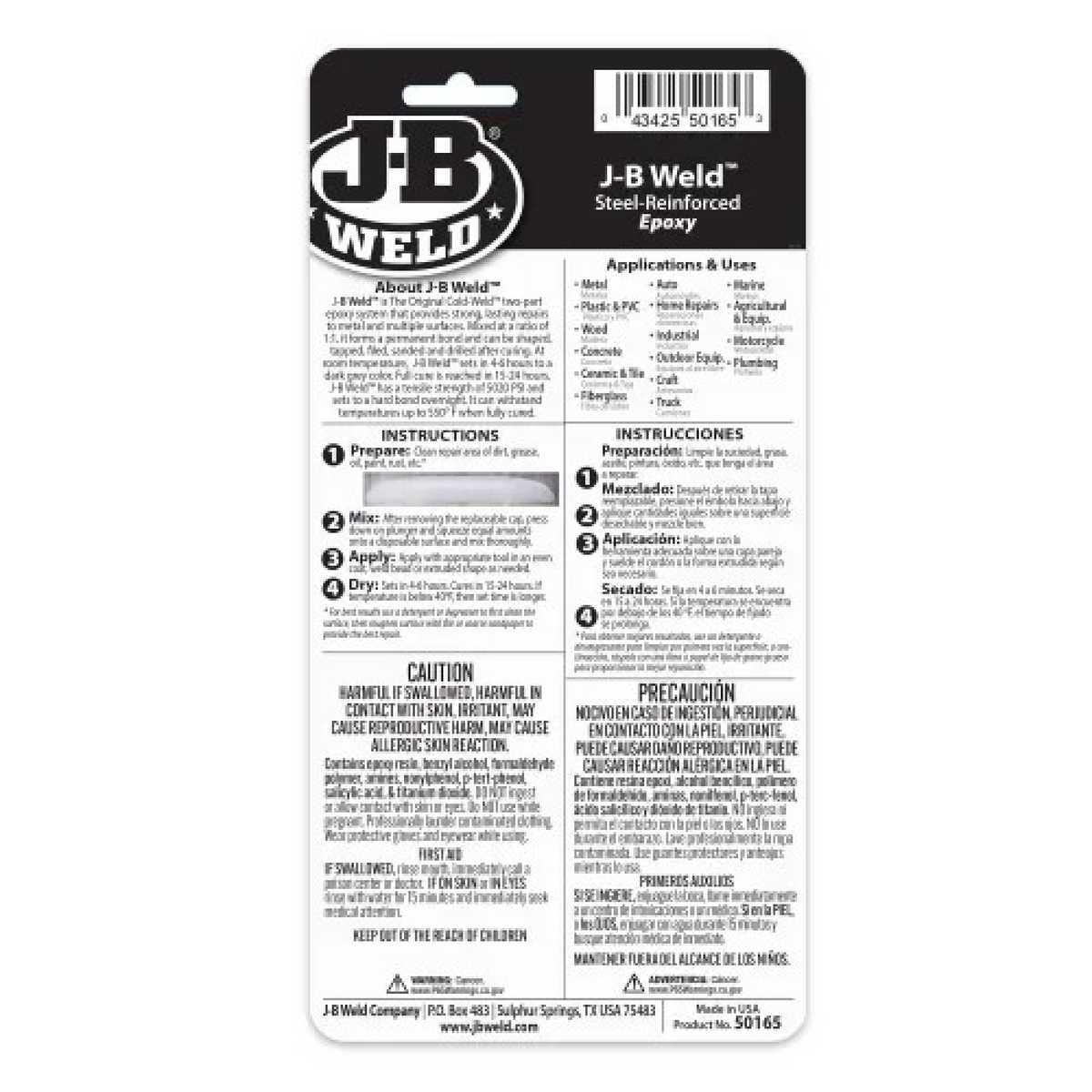 J-B Weld 50165 Steel Reinforced Epoxy Syringe, 25 mL – Haus of Tools