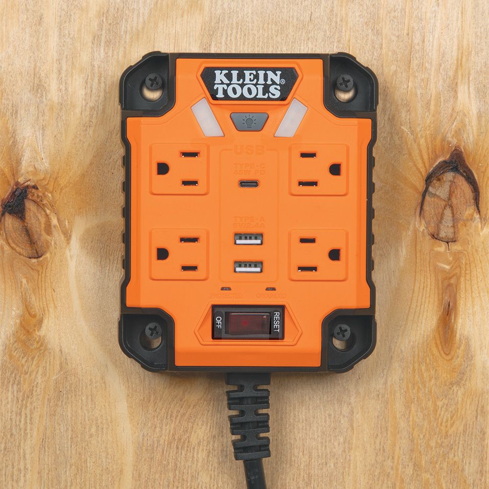 Klein Tools 29601 PowerBox 1, Magnetic Mounted Power Strip with Integr ...