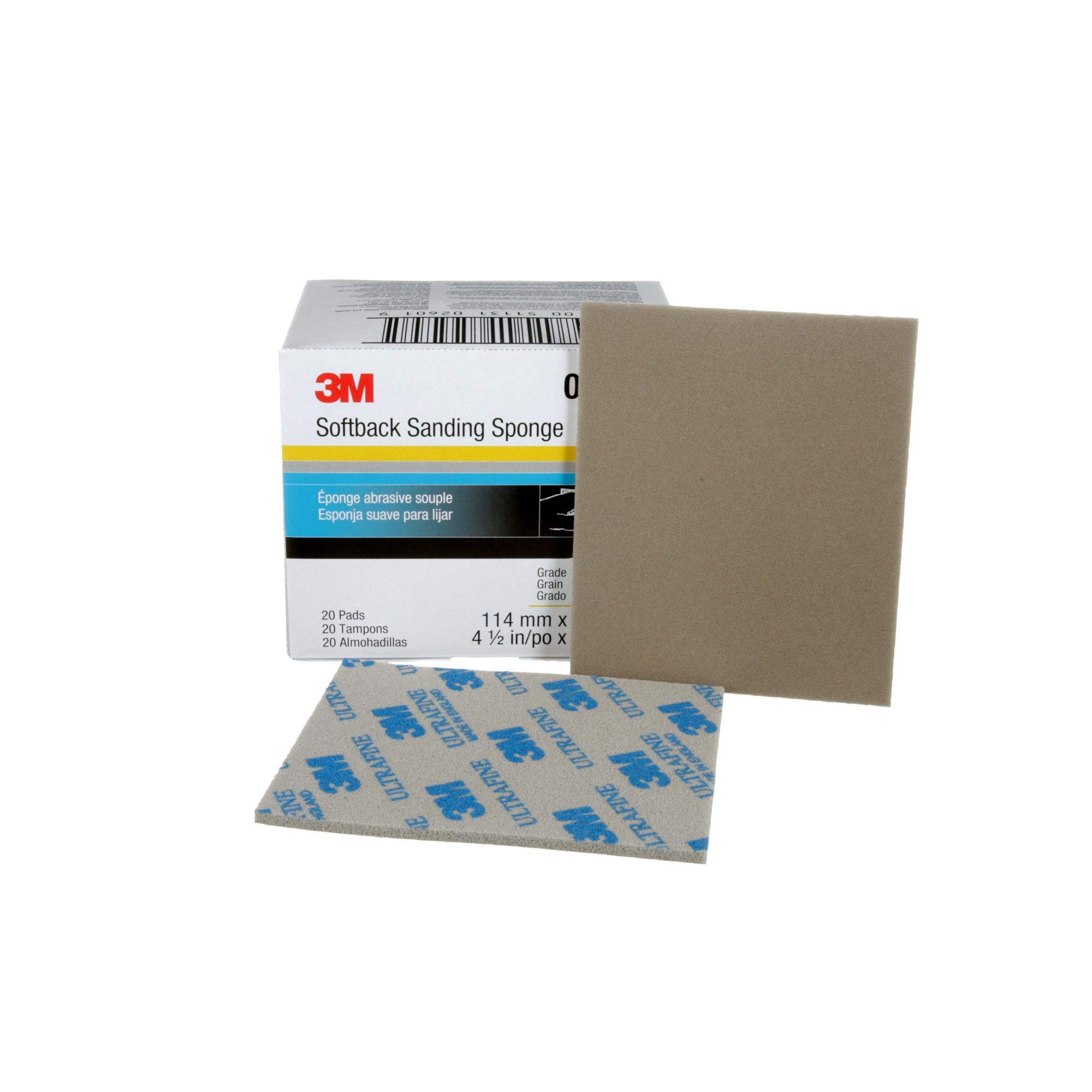 3M Softback Sanding Sponge 02601, 4-1/2 in x 5-1/2 in, (115mm x 140mm ...