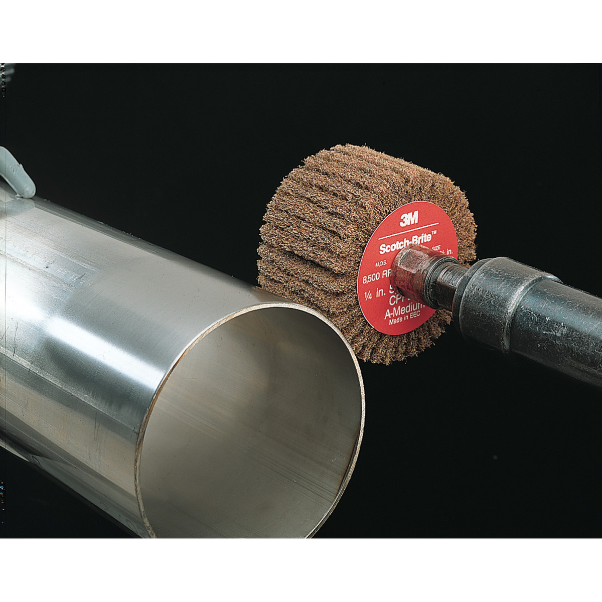 Scotch-Brite Roloc+ Cut and Polish Flap Brush, 3 in x 1-3/8 in, A MED ...