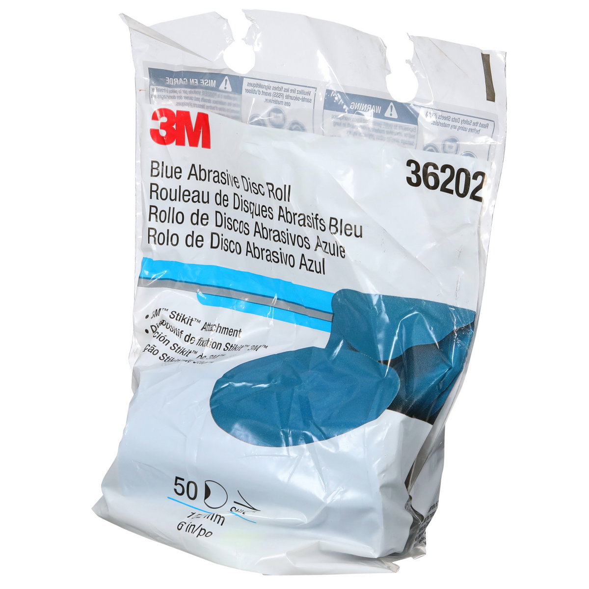 3M Stikit Blue Abrasive Disc Roll, 36202, 6 in, 80 grade, 50 discs per ...