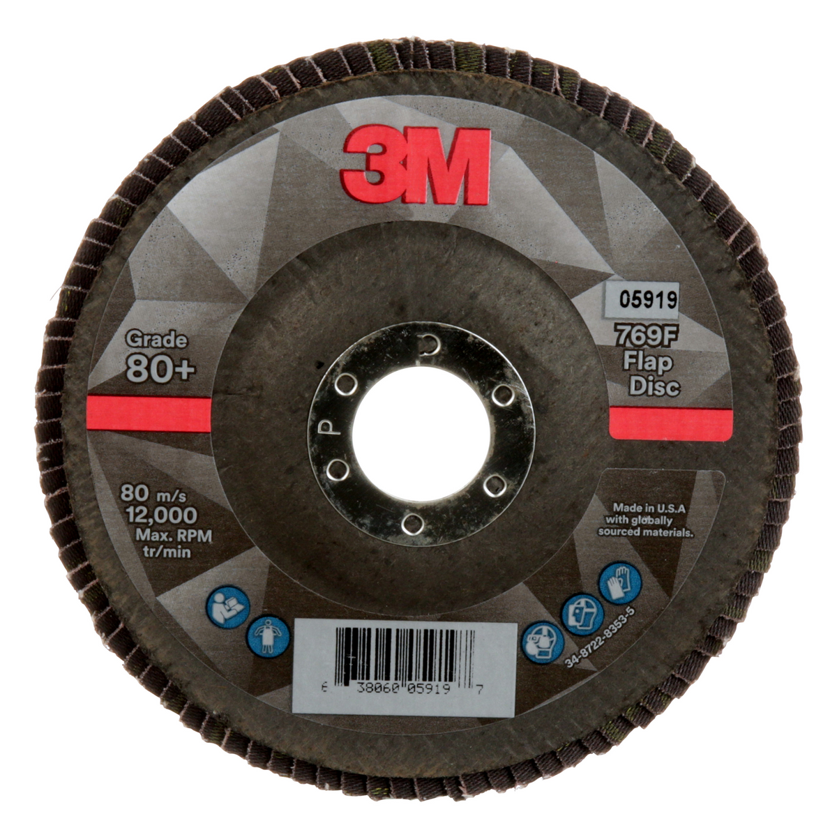3M Flap Disc 769F, 80+, T27, 5 in x 7/8 in – Haus of Tools