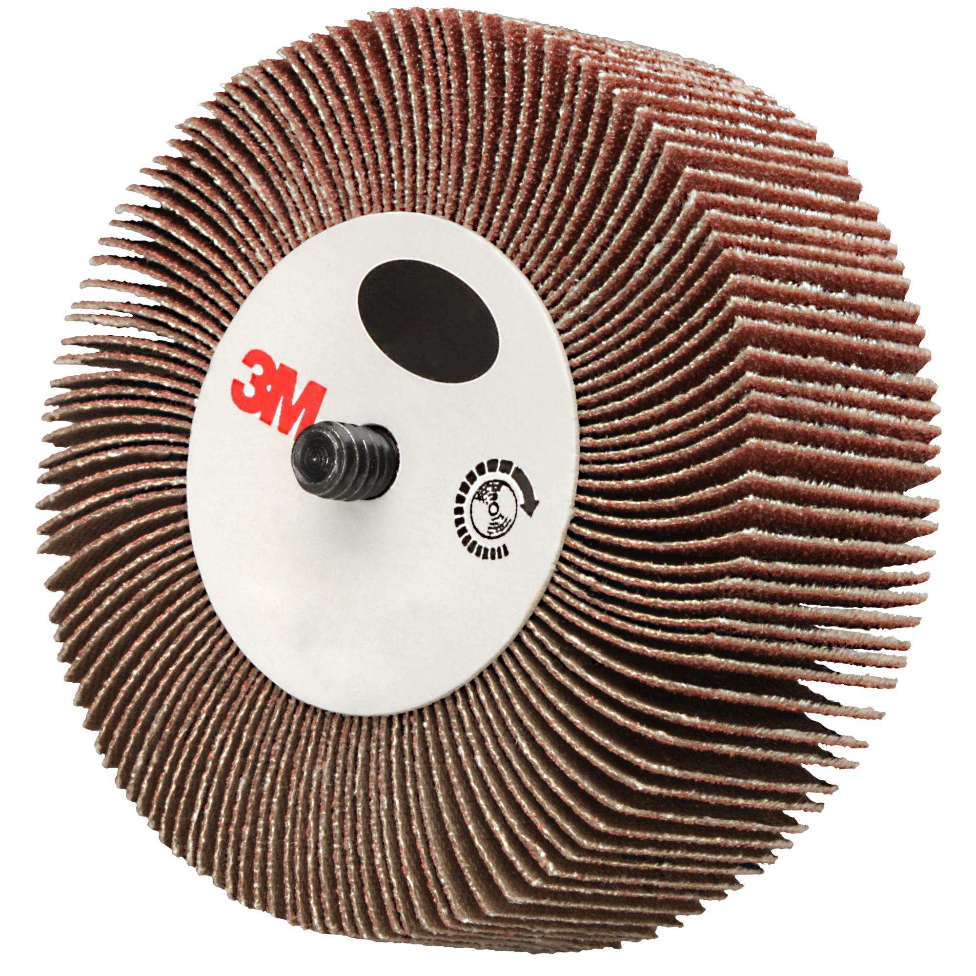 3M Flap Wheel 244D, 80 X-weight, Type 84, 3 in x 1 in x 1/4 in-20 Exte ...