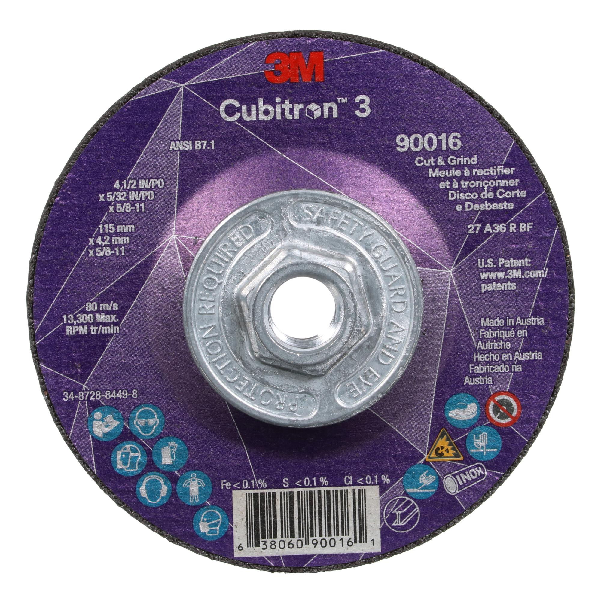 3M Cubitron 3 Cut and Grind Wheel, 90016, 36+, T27 – Haus of Tools