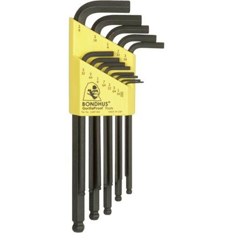 Bondhus 16937 Set of 13 Balldriver L wrenches with BriteGuard Finish Long Length Sizes .050 3 8 Haus of Tools
