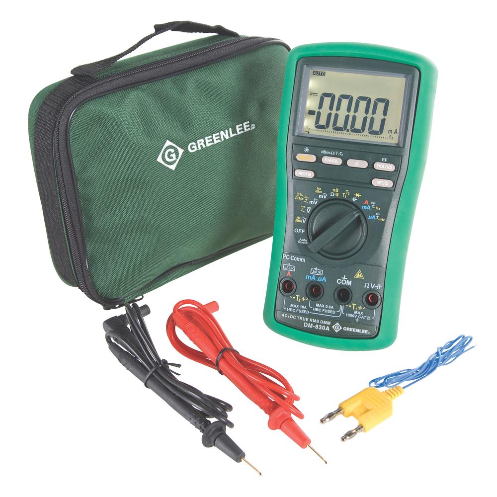 Greenlee DM-830A Digital Multimeter, TRMS, AC+DC, DUALTEMP – Haus of Tools