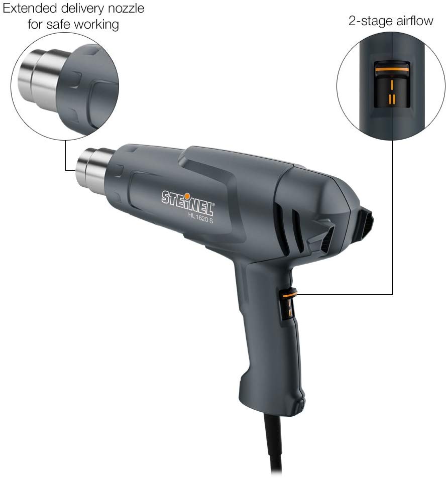Steinel HL 1620 S Multi-Purpose Heat Gun, 1300 W, Dual Temperature Heat ...