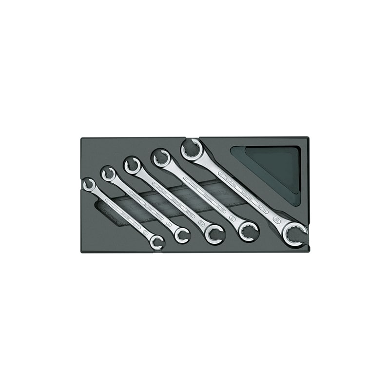 Gedore 1731157 Set Of Open Flare Nut Spanners In 1/3 ES Tool Module ...
