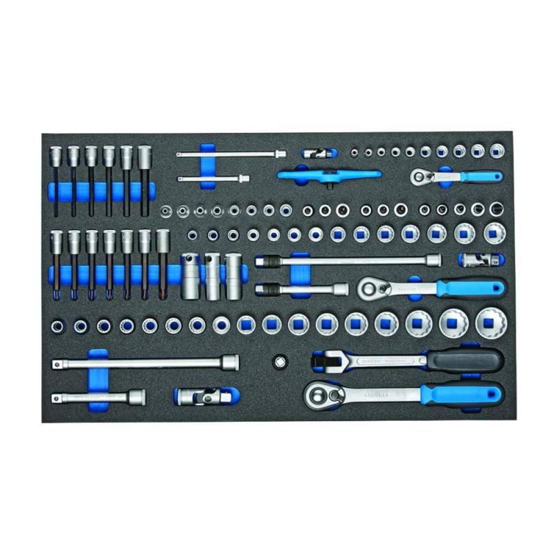 Gedore 2016257 Socket set 1/4"-3/8"-1/2" in 4/4 CT tool module, 91 Pie ...