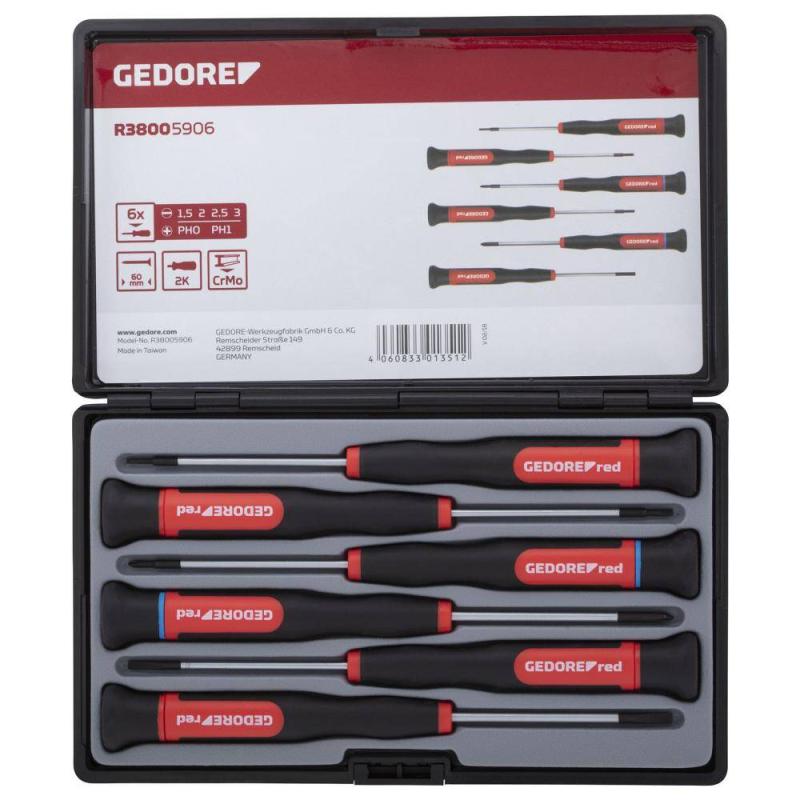 Gedore R38005906 PH+SL 2C-Electron.Screwdriver Set 6 Pcs – Haus of Tools